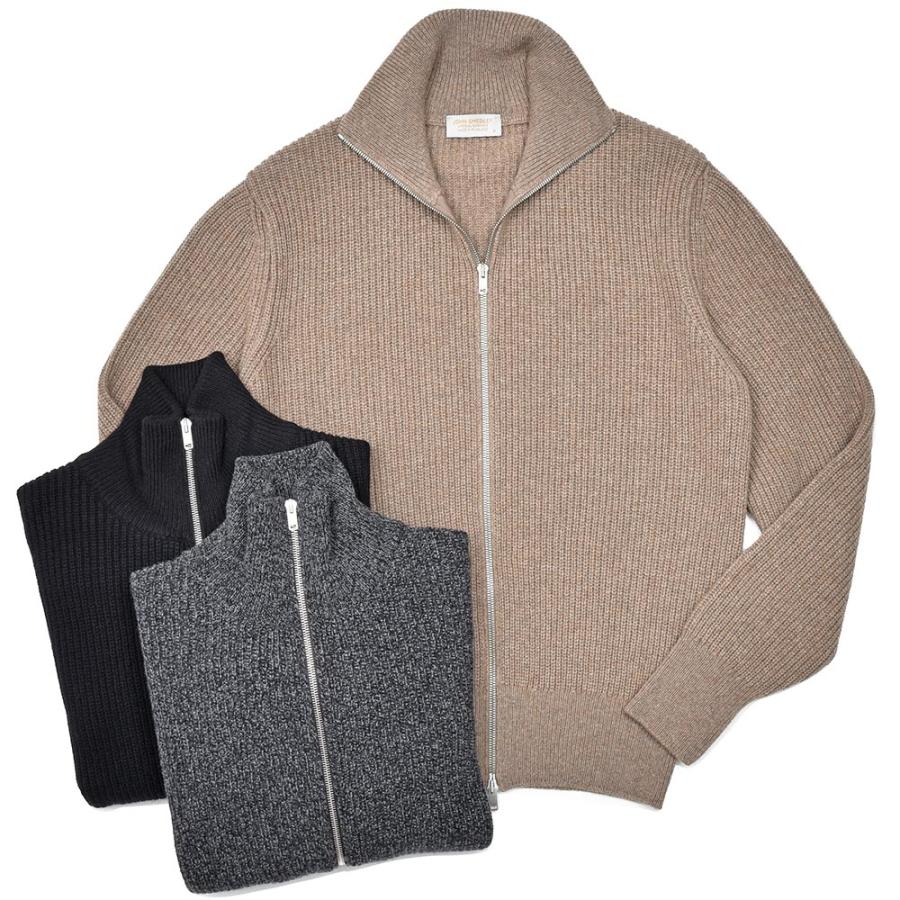 JOHN SMEDLEY ジョンスメドレー BRILEY リサイクルカシミヤ メリノウール 7ゲージ リブ編み ジップアップ ニットブルゾン STANDERD FIT : ring - 通販 ...