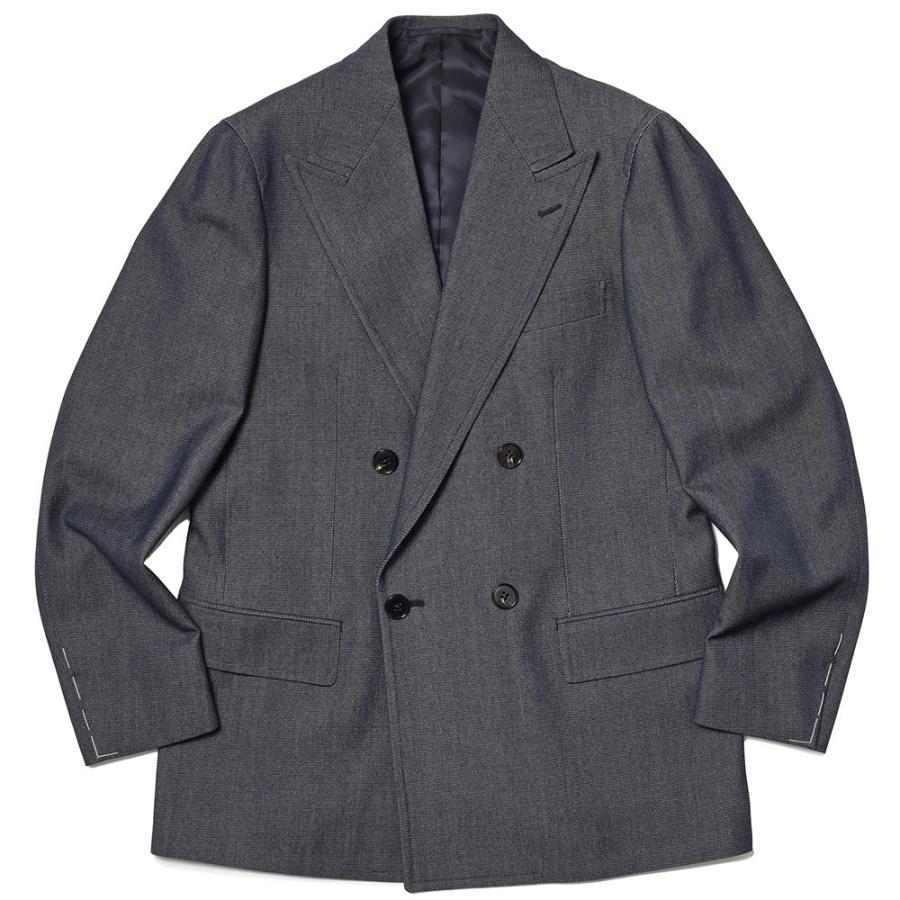 Paul Stuart ポールスチュアート デニムライクウール アンコン仕立 ワイドピークドラペル ダブル4Bジャケット :37022002175:ring - 通販 - Yahoo!ショッピング