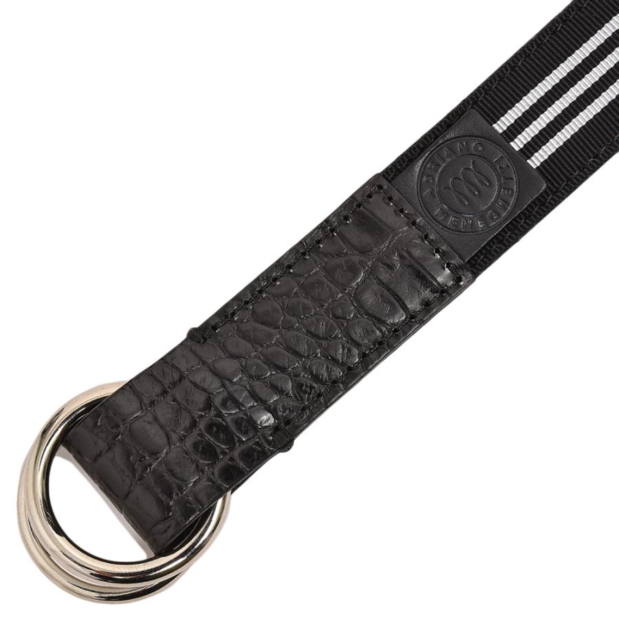 ADRIANO MENEGHETTI アドリアーノ メネゲッティ カーフ クロコ型押し ストライプ ダブルリング リボンベルト : ring - 通販 - Yahoo!ショッピング