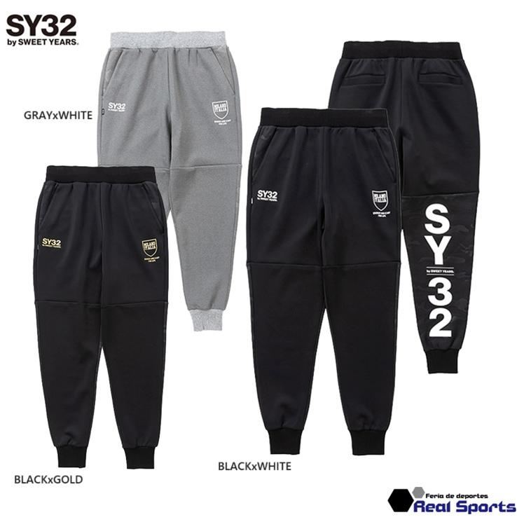 SY32 by SWEET YEARS エスワイサーティトゥー バイ スウィートイヤーズ 23FW DOUBLE KNIT EMBOSS CAMO SHIELD LOGO PANTS ...