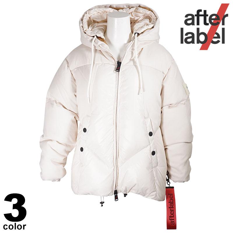 after label アフターラベル ダウンジャケット レディース 2022秋冬 フード付き リュックスタイル イタリア製 ストラップ付 インポート 防寒 ロゴ 25-3169-42 ...