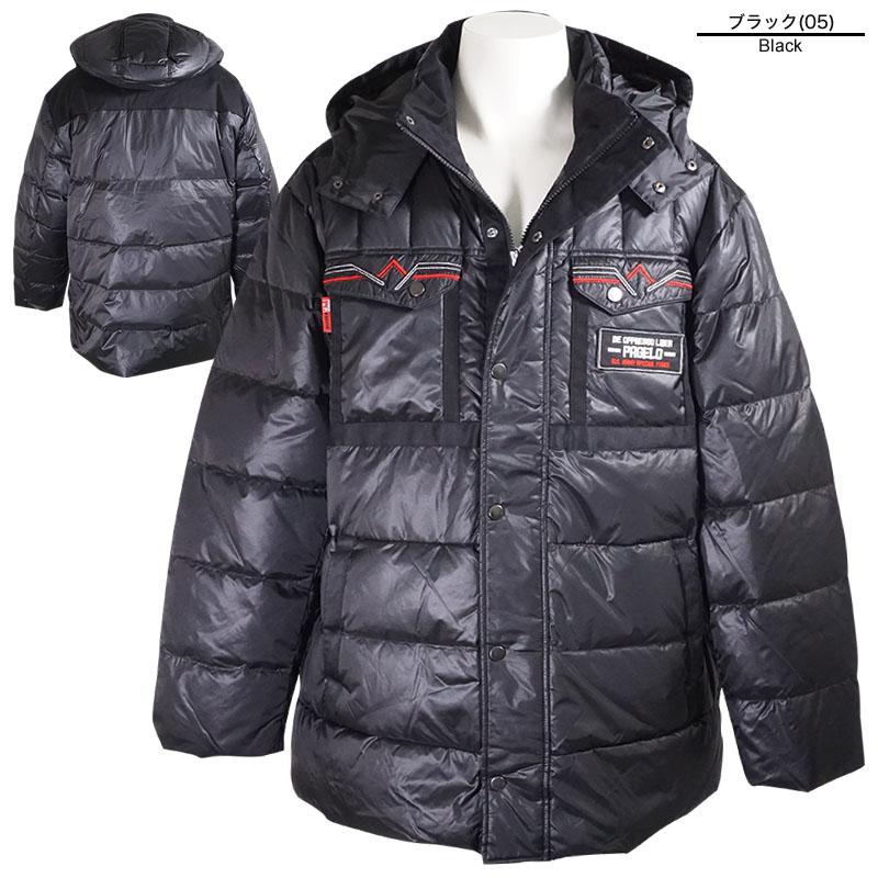 PAGELO パジェロ ダウンブルゾン メンズ 2022秋冬 フード取り外し可能 ジップアップ ポケット多数 ロゴ 25-3180-07 : 25-3180-07 : メンズファッション ...