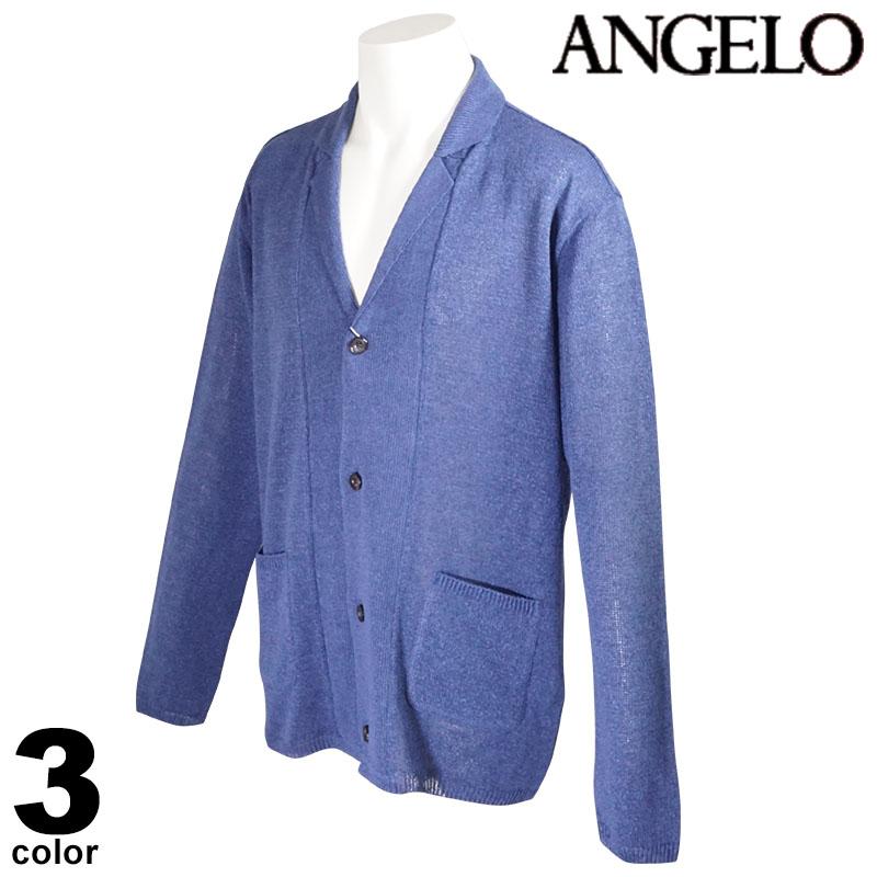 ANGELO アンジェロ テーラージャケット メンズ 春夏 ニット 麻使用 ゴルフ 会食 ロゴ 31-4107-04 : メンズファッション ...