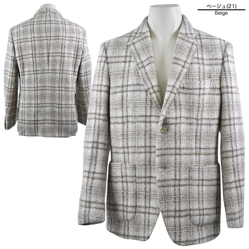 セール 30%OFF ANGELO アンジェロ テーラードジャケット メンズ 秋冬 ウール 日本製 チェック柄 ロゴ 35-4103-04 ...