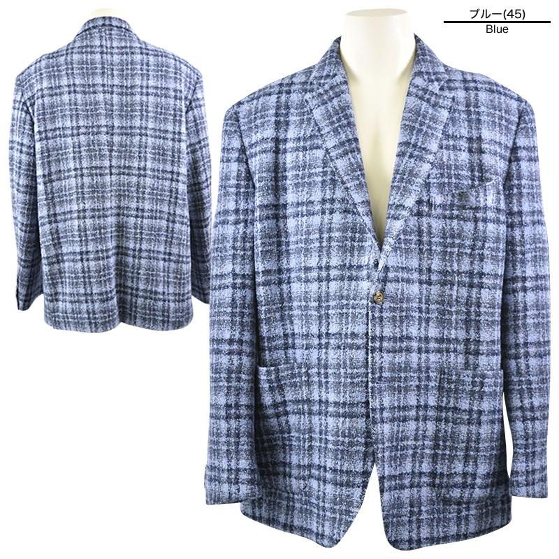 セール 30%OFF ANGELO アンジェロ テーラードジャケット メンズ 秋冬 ウール 日本製 チェック柄 ロゴ 35-4103-04 ...