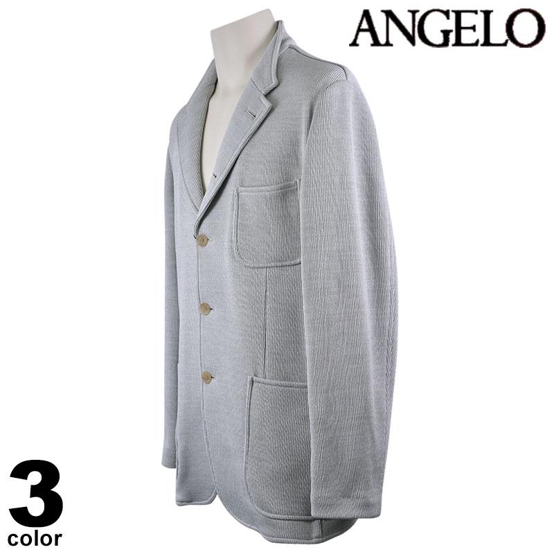 ANGELO（アンジェロ） セール 30%OFF ANGELO テーラードジャケット メンズ 秋冬 内ポケット付き ニットジャケット ロゴ ...