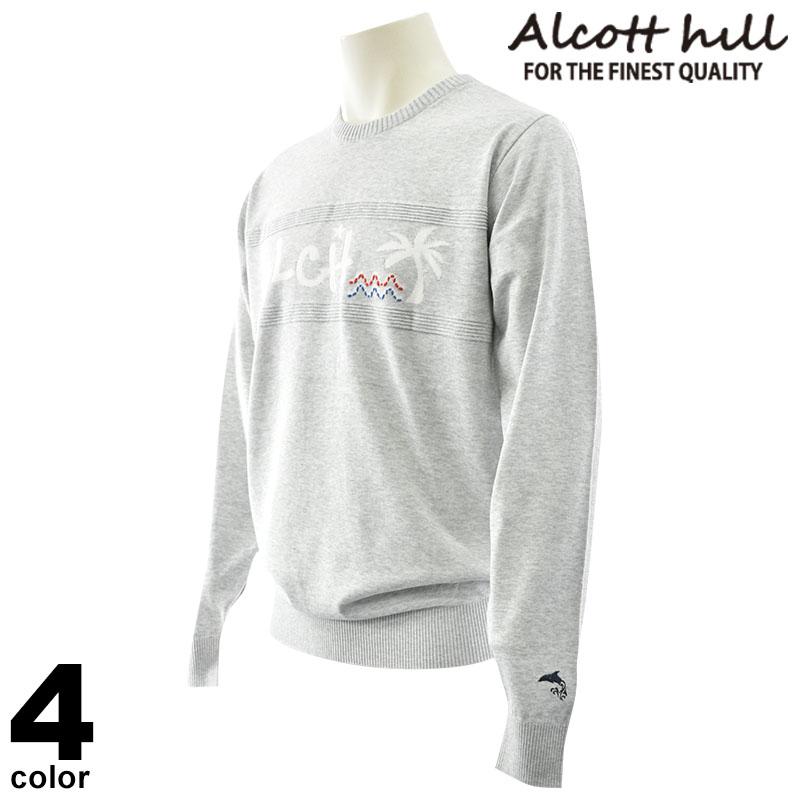 ANGELO（アンジェロ） セール 30%OFF ALCOTT HILL アルコットヒル 長袖 ニット メンズ 春夏 クルーネック 刺繍 綿混 ...