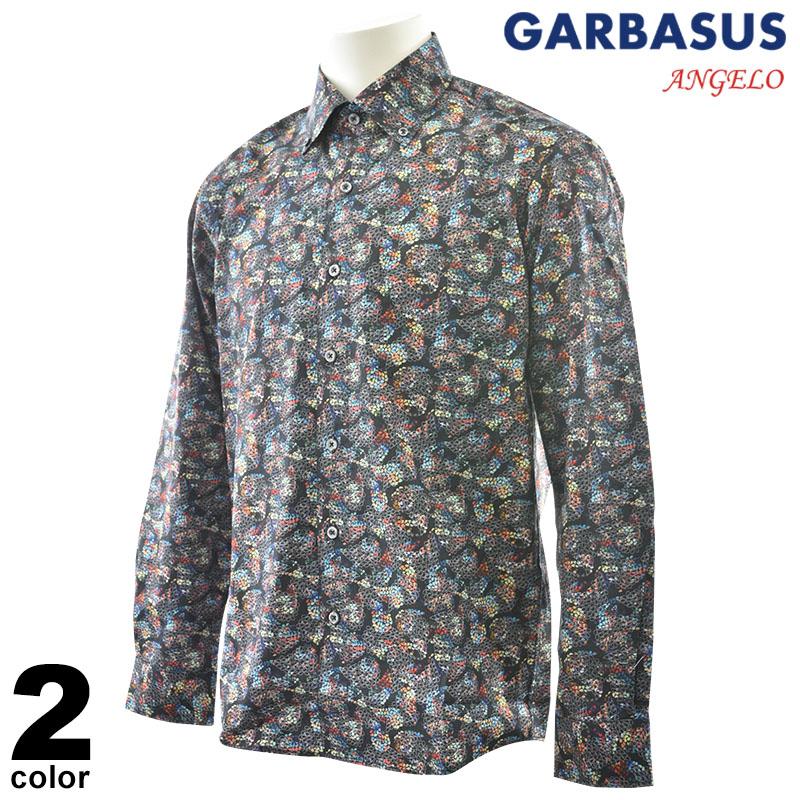 ANGELO GARBASUS アンジェロ ガルバス 長袖シャツ メンズ 2025春夏 日本製 総柄 ボタンダウン 綿100%素材 上質カジュアルシャツ 国産デザインシャツ 51-1104 ...
