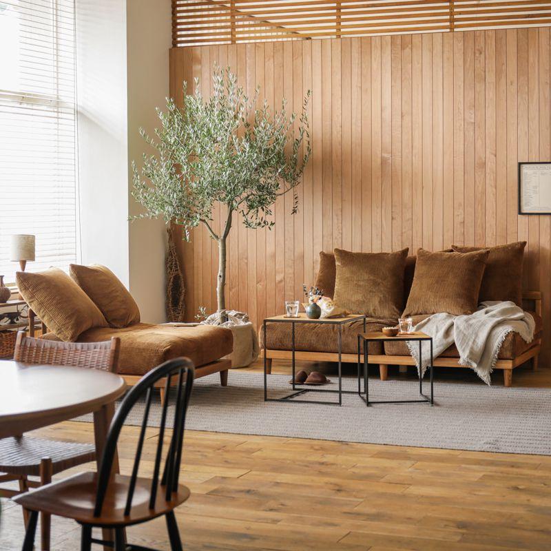 ソファー 2点セット AGRA あぐら 1人掛け 3人掛け ナチュラル Cタイプ 北欧 リネン コーデュロイ カバーリング クッション付 ...