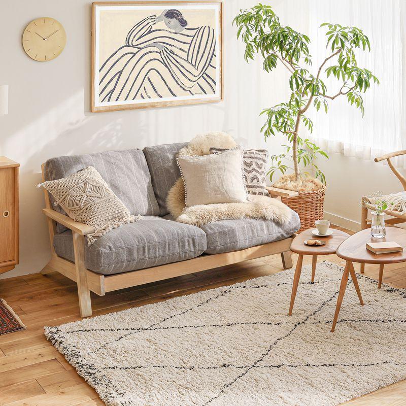 ソファー 2人掛け ソファ NOANA ノアナ ブラウンフレーム 北欧 カバーリング 木製 無垢 ワイド ゆったり おしゃれ 送料無料 : noana2-m : ReCENO - 通販 ...