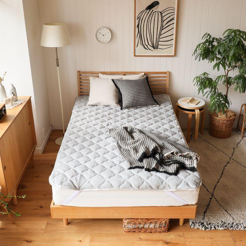 洗える 極暖 テイジン あったか敷きパッド remoa ダブルサイズ 140×200 パッドシーツ 寝具 無地 ナチュラル 北欧 866402 ...