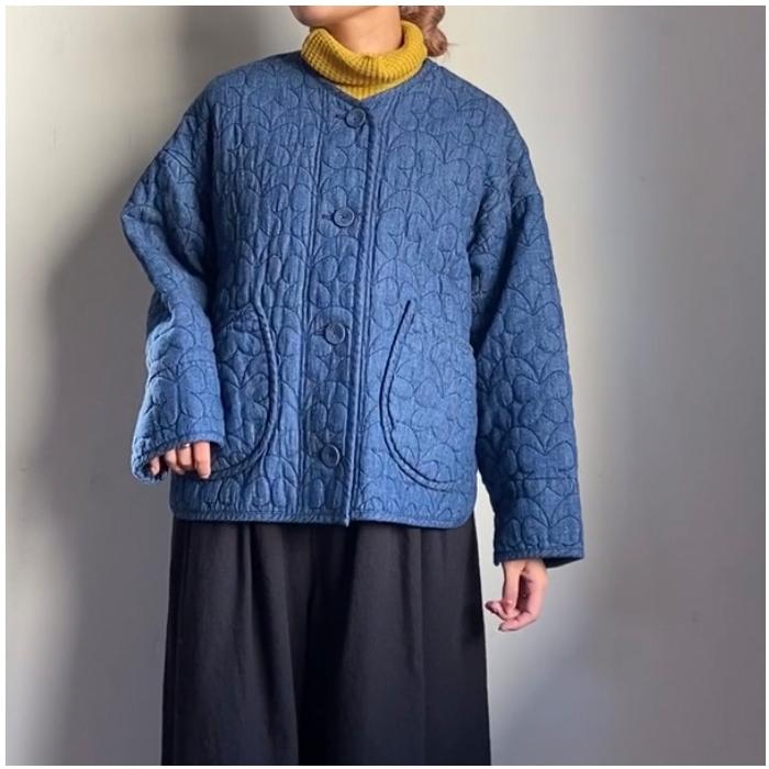 tumugu ツムグ ちょうちょうキルティングデニム ジャケット TB24404 : ルシェルシュ Yahoo!店 - 通販 - Yahoo!ショッピング