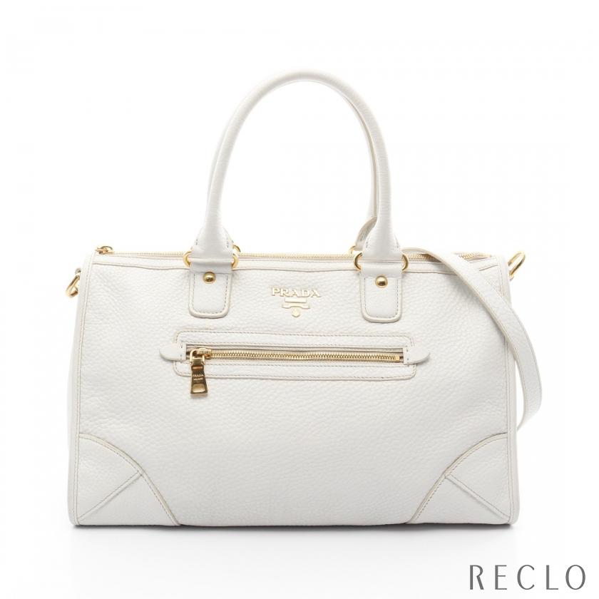 PRADA プラダ VIT.DAINO ハンドバッグ レザー ホワイト 2WAY BL0639 レディース 中古 : RECLOヤフーショップ - 通販 - Yahoo!ショッピング