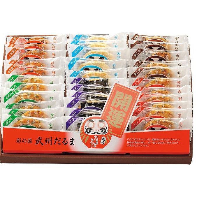 埼 玉 七越製菓 彩の国 だるませんべい 13042 33枚 煎餅 ねぎみそ 海苔 醤油 七味 ザラメ 黒胡麻 グルメ ごちそう お取り寄せ食品 ギフト プレゼント 代引不可 : 4o ...