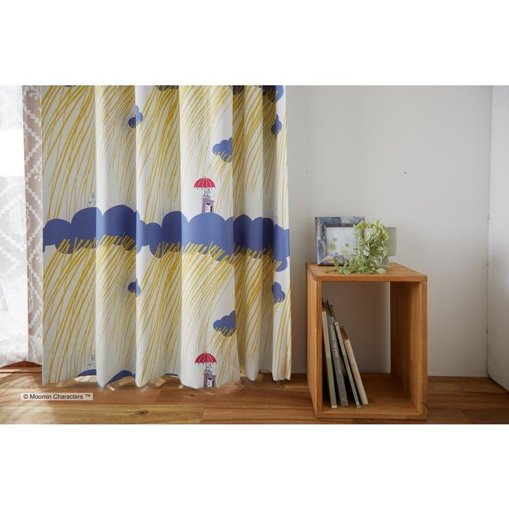 カーテン 日本製 ムーミン MOOMIN RAIN DROPS レインドロップス 2級遮光 ウォッシャブル ブラック ブルー ベージュ 1枚入 ...