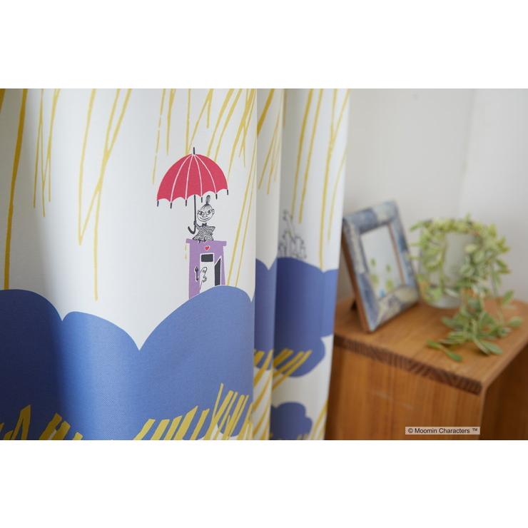 カーテン 日本製 ムーミン MOOMIN RAIN DROPS レインドロップス 2級遮光 ウォッシャブル ブラック ブルー ベージュ 1枚入 ...