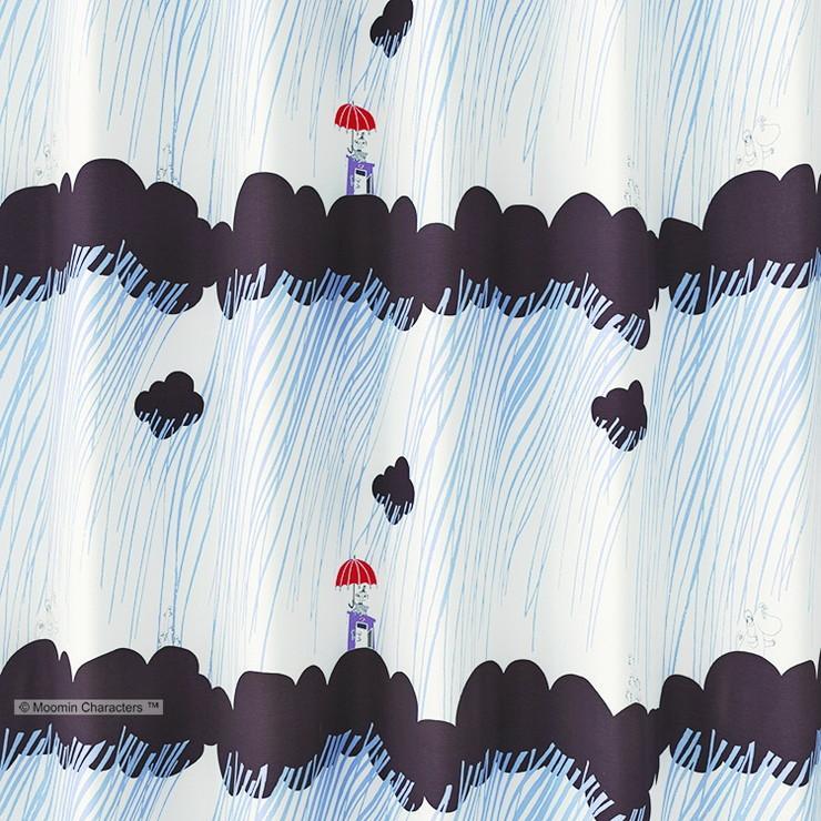 カーテン 日本製 ムーミン MOOMIN RAIN DROPS レインドロップス 2級遮光 ウォッシャブル ブラック ブルー ベージュ 1枚入 ...