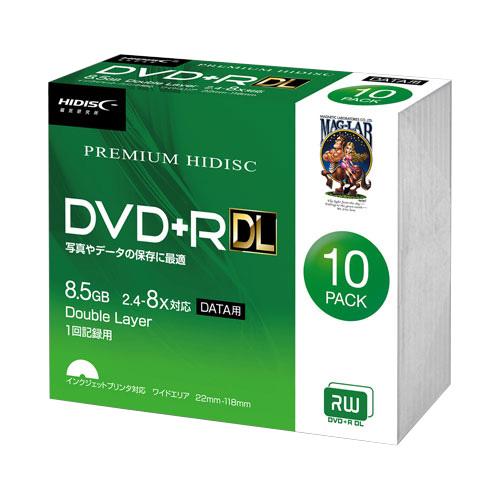 HIDISC DVD+R DL 8倍速対応 8.5GB 1回 データ記録用 インクジェットプリンタ対応10枚 スリムケース入り HDVD+R85HP10SC 代引不可 : リコメン堂 - 通販 ...