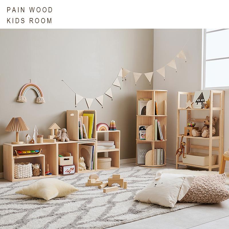 360度回転 天然木 本棚 幅39cm 3段 シェルフ 回転式 ラック 無塗装パイン材 棚 丸型 書棚 省スペース コーナーラック 代引不可 : hg-mud-6427 : リコメン堂 ...