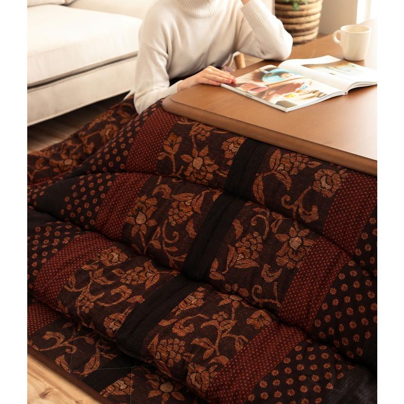 日本製 こたつ布団 こたつ厚掛け布団 単品 和柄 長方形 大判 ブルー 約205×315cm かわいい おしゃれ(代引不可)【送料無料】 日本製 こたつ布団 こたつ厚掛け布団 単品 和柄 長方形 大判 ブルー 約