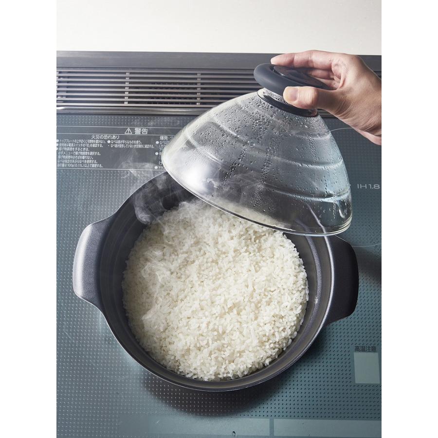 HARIO フタがガラスの IH対応 ご飯釜 雪平 1~3合用 GIS-200内面がフッ素コートなのでご飯がこびりつきにくい 代引不可 : リコメン堂 - 通販 - Yahoo!ショッピング