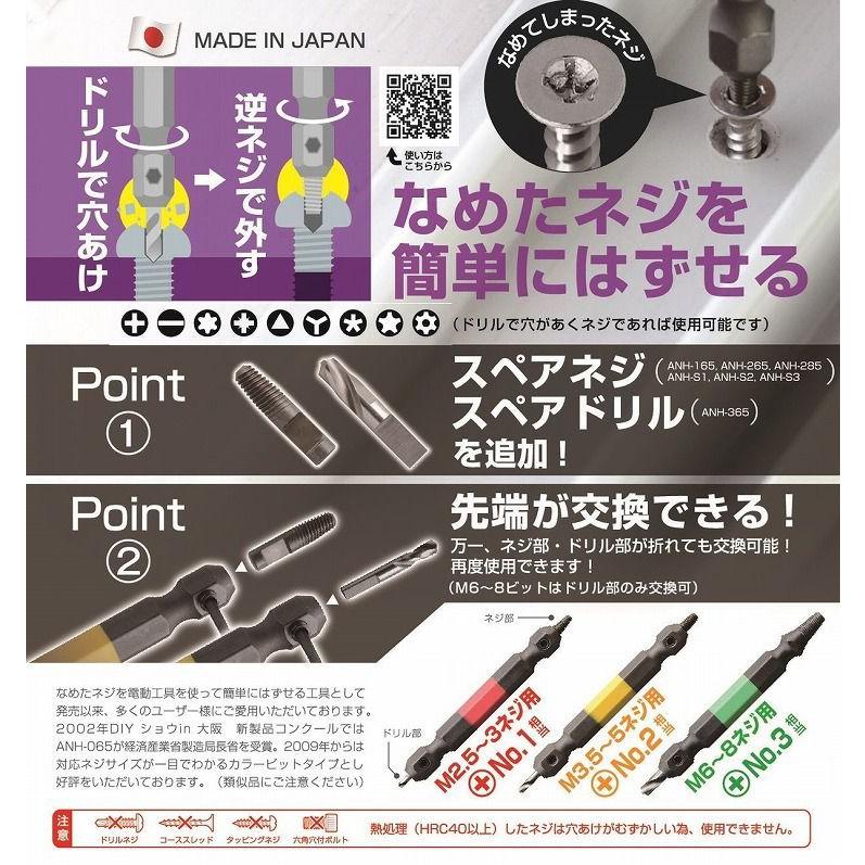 兼古製作所 ANEX ナメタネジハズシビット 2本組 ステンレスネジニモ対応 ANH-S2 +1ネジ用 M2.5~M3 +2ネジ用 M3.5~M5 : リコメン堂 - 通販 - Yahoo ...