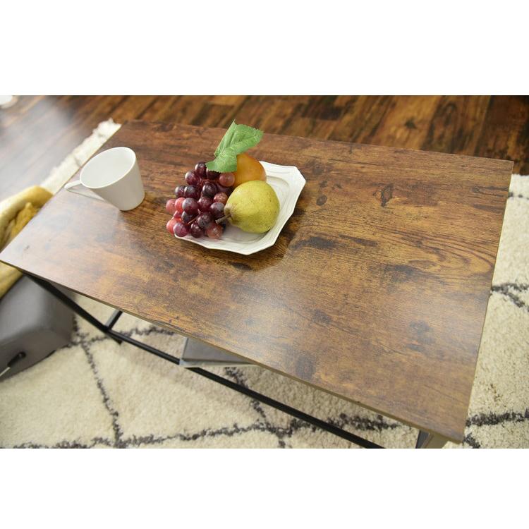 棚付き ローテーブル コンタ1 幅75cm ヴィンテージ調 コンクリート調 センターテーブル 収納棚付きコーヒーテーブル グレー ブラウン シェルフ 木目調 代引不可 : リコメン堂 - 通販 ...