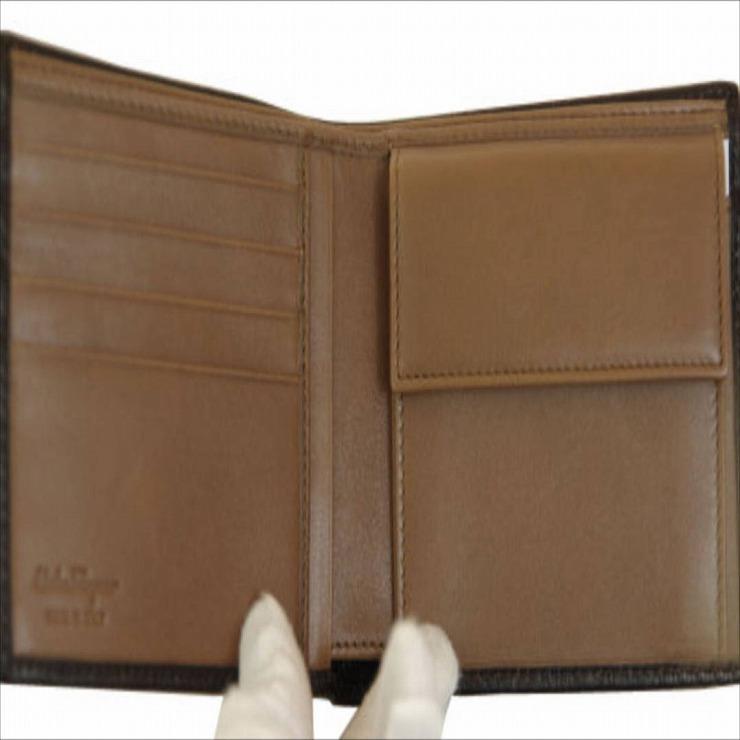 S.Ferragamo フェラガモ 二つ折り財布 66-9407ブラウン おしゃれ