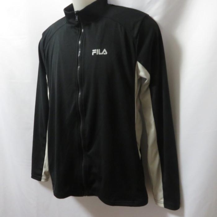 古着 メンズM FILA/フィラ トラックジャケット ジャージ ジップ スポーツ ジム ジョギング トレーニング ブラック :fg4052:新品・古着 スポーツ用品店 リサイクルスポーツ ...