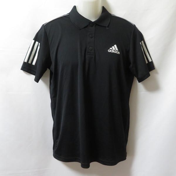 adidas 古着 メンズM adidas/アディダス ポリエステル ポロシャツ 半袖 スポーツ カジュアル 普段着 ブラック/ホワイト ...