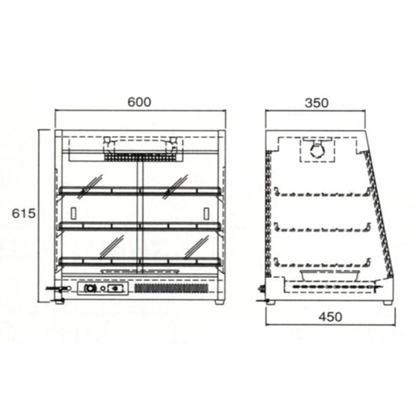 ニッセイ （新品）ニッセイ ホットショーケース(温蔵ショーケース) 幅600×奥行450×高さ615(mm) NH-703 : 厨房はリサイクルマートドットコム - 通販 - Yahoo!ショッピング