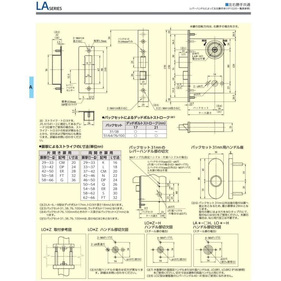 美和ロック MIWA 美和ロックU9シリンダー付きLA64−4型 BS76mm 扉厚33〜42mm 左右勝手兼用 ステンレスシルバー（ST） キー3本付き 【在庫品】 : リサイクルプロ ...