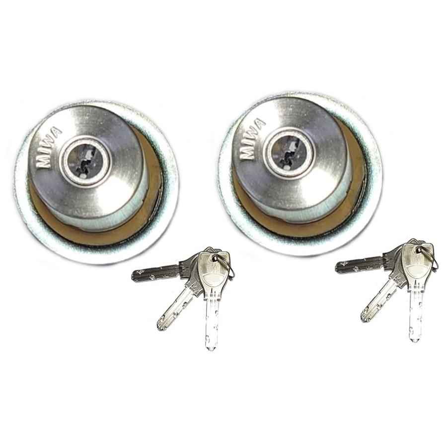 美和ロック MIWA PR TE0.CY 1K2L シリンダー(2個同一) 仕上 ステンレスヘヤーライン (ST) キー6本付属 【美和ロック/TE0(LIX)タイプPRシリンダー/MCY ...