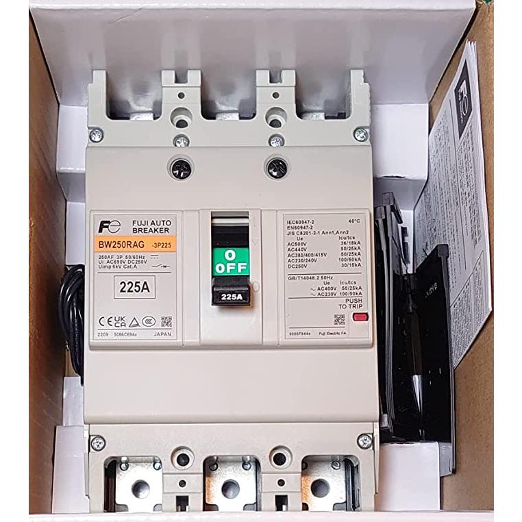 富士電機 汎用一般配線用オートブレーカ G-TWINシリーズ スタンダード品 高性能形 BW250RAG-3P225 K(警報スイッチ) 定格 ...