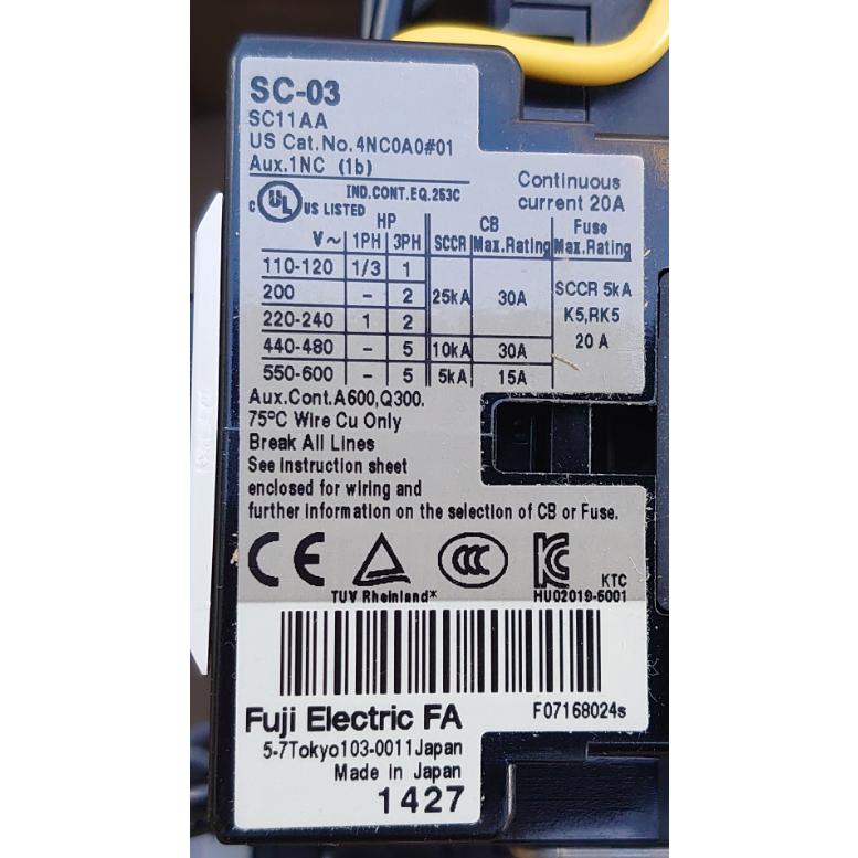 富士電機 新SC・NEO SCシリーズ【SW-03RM/2E】電磁開閉器 可逆形 2Eサーマルリレー付 コイル定格電圧(200〜220V) 1.4-0.2.2A 補助接点：1b(1NC ...