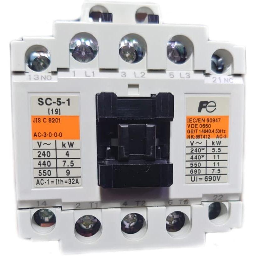 新SC・NEO SCシリーズ【SC-5-1/T】電磁接触器 コイル定格電圧(100〜110V) 補助接点：1a1b(2NO2NC) 商品コード：SC20AA-111T1 ブランド名：富士電機 ...