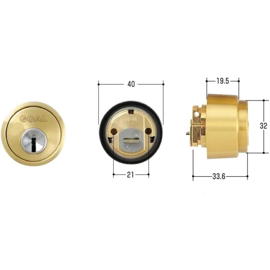 GOAL V-LX-G 5 20.5ミリ 269シル 【ゴール/LXタイプV18シリンダー/ゴールド色/GCY-212】扉厚29〜43mm 属キー本数3本【在庫品 新品】 : リサイクルプロ ...