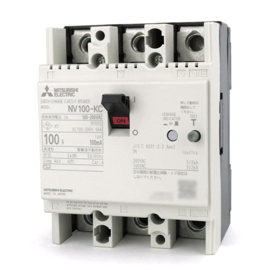三菱 三菱電機 NV100-KC 3P 100A 100MA 漏電遮断器 (定格電流:100A) NN : リサイクルプロショップ - 通販 - Yahoo!ショッピング
