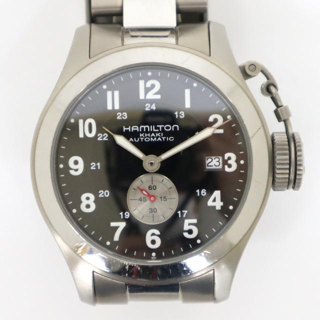 【HAMILTON】ハミルトン カーキネイビークラシック AT チタン ブラック文字盤 H774150 40mm【中古】【代金引換不可 ...