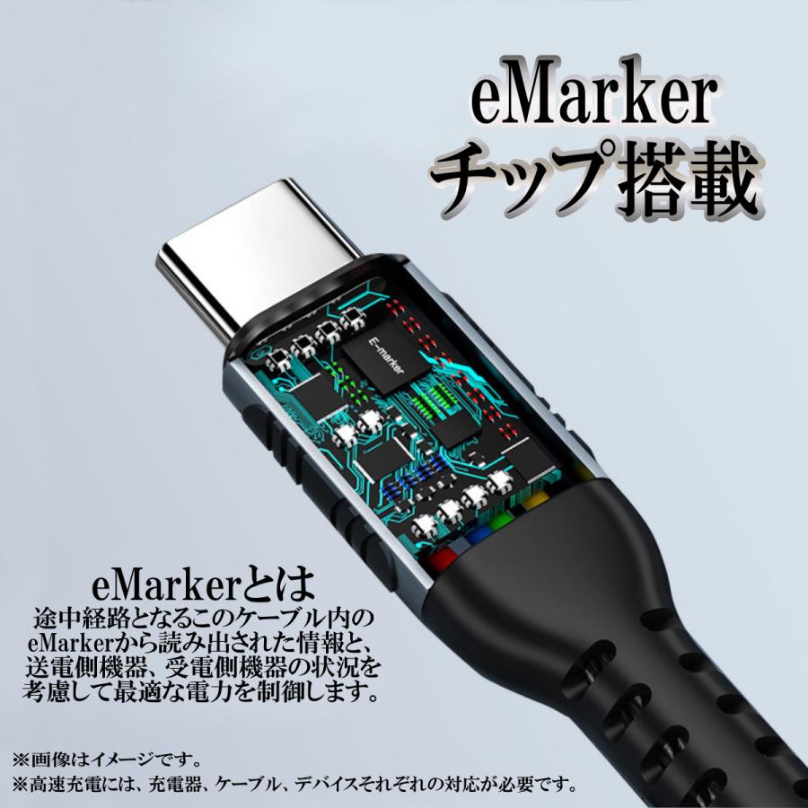 iphone15 対応 Type-c Typec PD 充電ケーブル タイプc 充電 USBケーブル 100w eMarker 急速充電 携帯 スマホ コード 0.5m 1m 2m : R.B ...