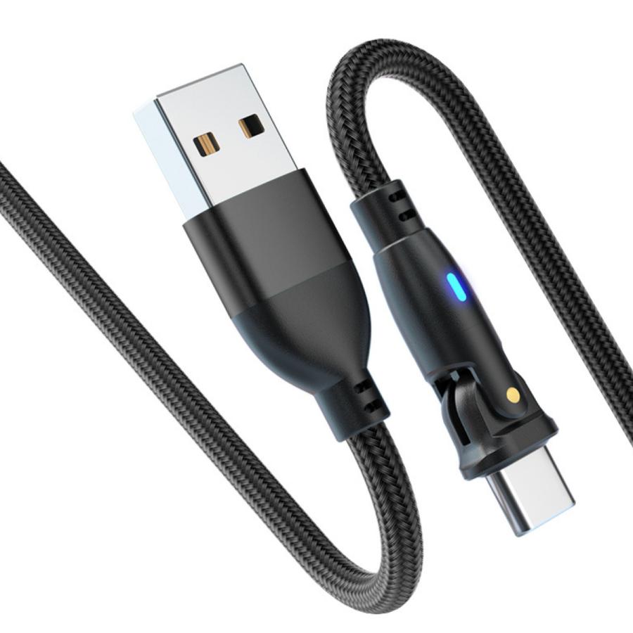 USB Type-c ゲーミング 180度 回転 タイプc 充電ケーブル l型 Typec USBケーブル スマホ ケーブル コード typec 携帯 l字 1m 2m 3m : R.B ...