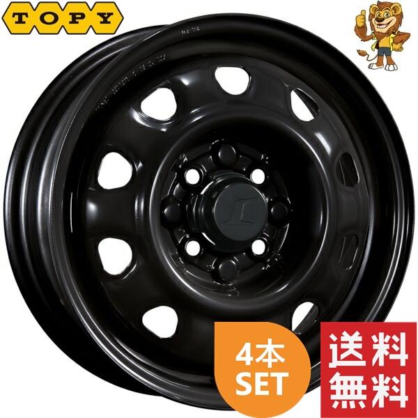 ホイール4本セット TOPY カラースチールホイール (ブラック) 14インチ 5.0J PCD：100/4H インセット：38.5 プロ ...
