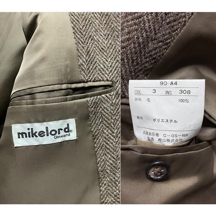 オンワード樫山製 mikelord ツイードジャケット ヘリンボーン織 オンワード樫山製 mikelord ツイードジャケット ヘリンボーン織