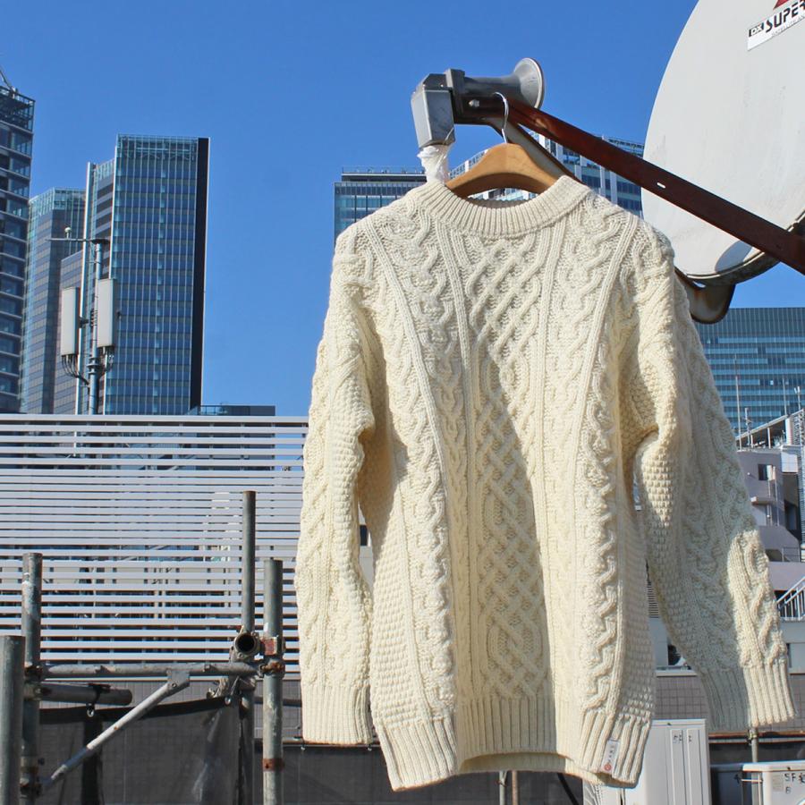 MARS KNITWEAR マーズ ニットウエア ARAN SWEATER BRITISH WOOL100% アラン セーター ブリティッシュ ...
