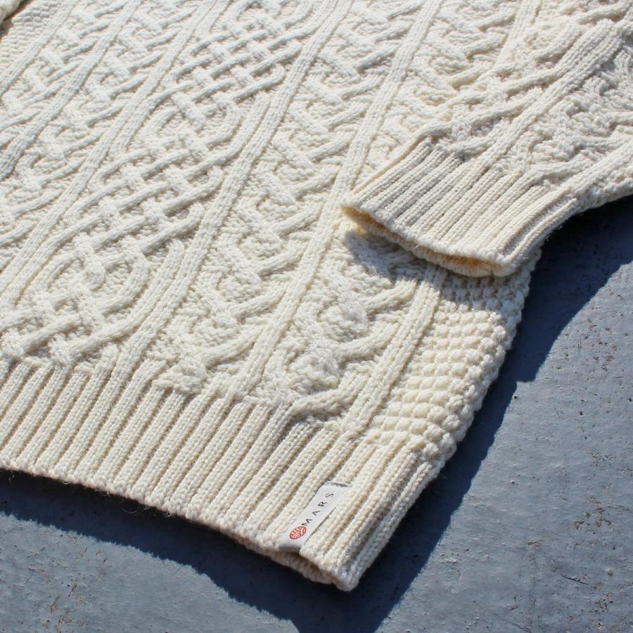 MARS KNITWEAR マーズ ニットウエア ARAN SWEATER BRITISH WOOL100% アラン セーター ブリティッシュ ...