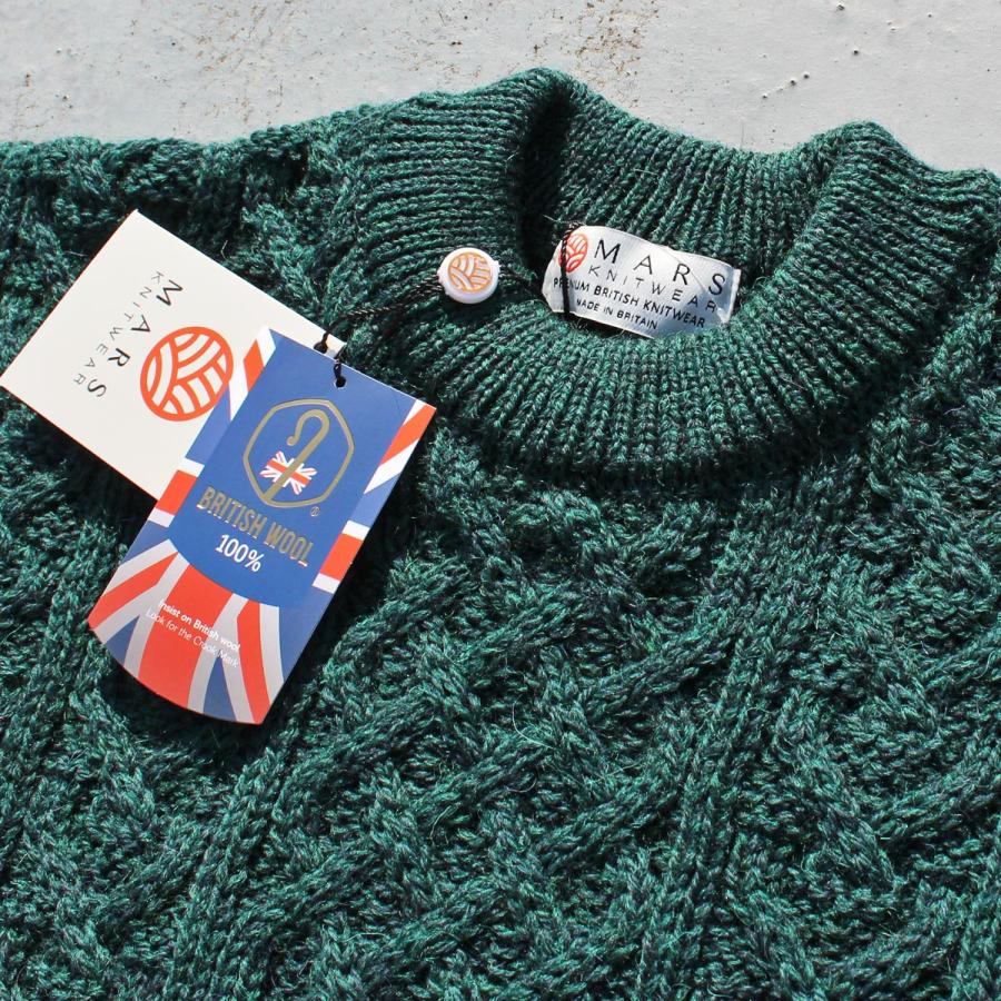 MARS KNITWEAR マーズ ニットウエア ARAN SWEATER BRITISH WOOL100% アラン セーター ブリティッシュ ...