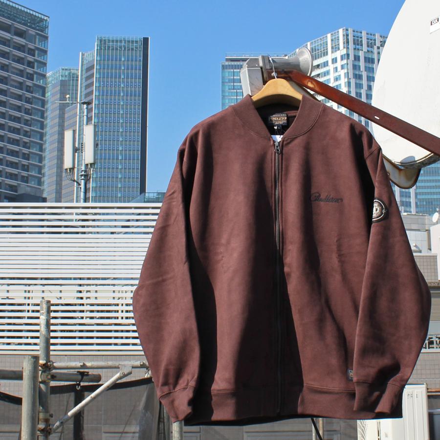 PENDLETON ペンドルトン 3475-3013 Suede fleece Crewneck Zip Blouson スウェード フリース クルーネック ジップ ブルゾン Harding ...