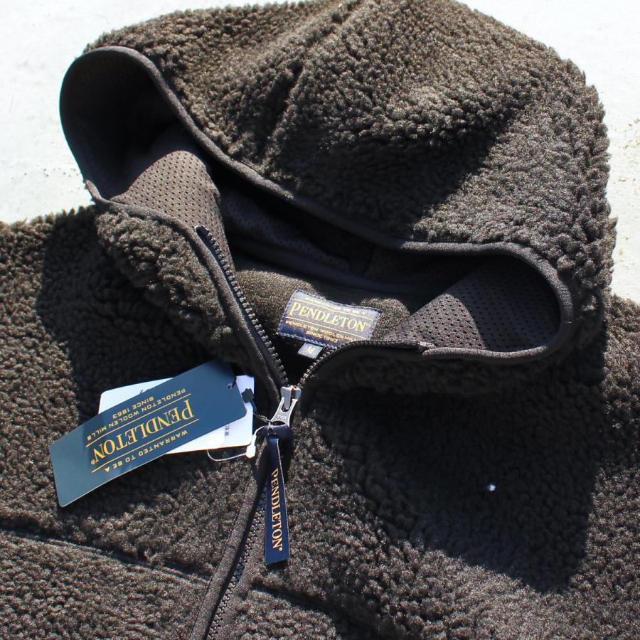 PENDLETON ペンドルトン 3475-3015 Boa Zip Hoodie ボア ジップ フーディー Fleece Parka フリース パーカー Harding Black M-L ...