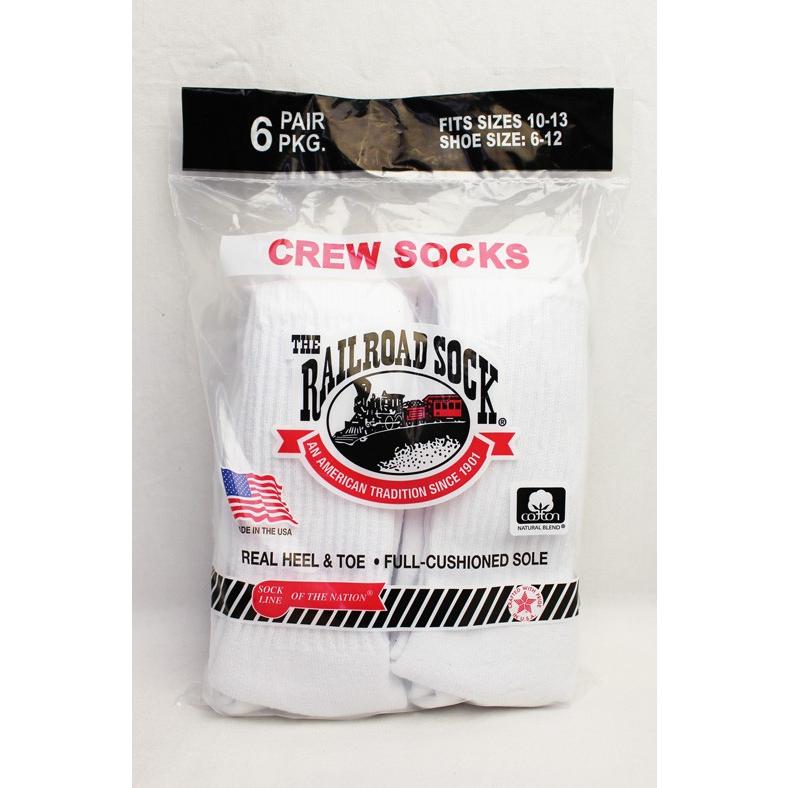 Railroad Sock（レイルロードソック） "MADE IN U.S.A." 6070 6P CREW WORK SOCKS 6足組 ...