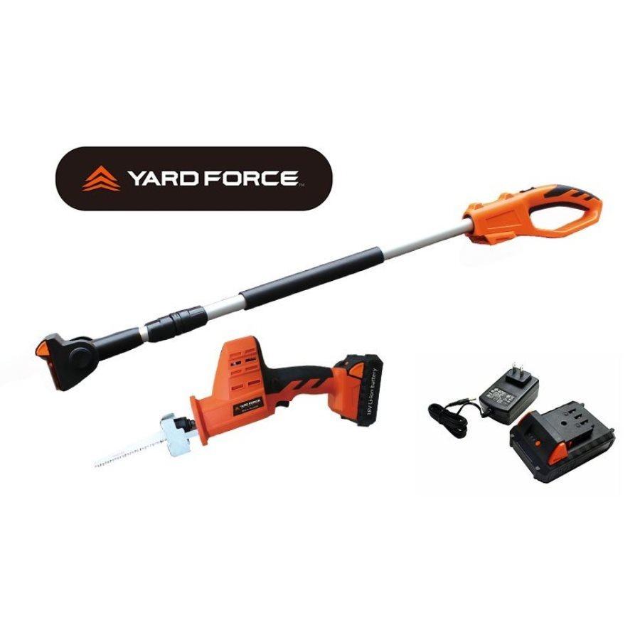 YARD FORCE 電動のこぎり YARDFORCE 高枝ポール付 18Vコードレス電動のこぎり 充電式 高枝のこぎり 電気ノコギリ 2way ノコギリ 鋸 高枝切り 粗大ごみ 引越 送料 ...